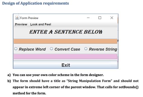 Solved Design And Code A GUI Application Using GUI DESIGNER Chegg