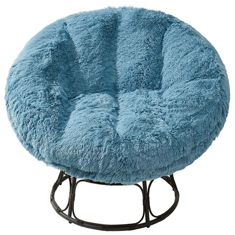 Bybyme Papasan Chair Cushion With Long Faux Fur Cover Without Chair