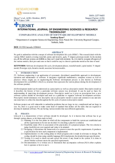 Pdf Comparative Analysis Of Software Development Models