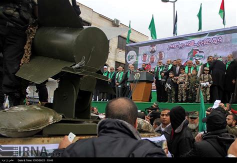 تصاویر رونمایی از پهباد ابابیل و موشک قسام درغزه