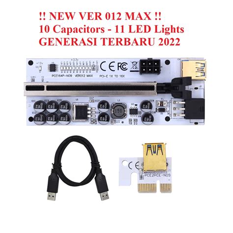 Jual Pcie Riser Vga Mining Pin X To X Versi S Plus Max S Kapasitor