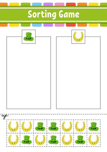 Jeu De Tri Pour Les Enfants Couper Et Coller Feuille De Travail De