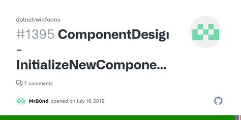 Componentdesigner Initializenewcomponentinitializeexistingcomponent Issues · Issue 1395