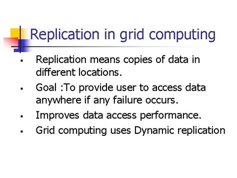 Grid Computing Replication Concepts Presented By Payal Patel