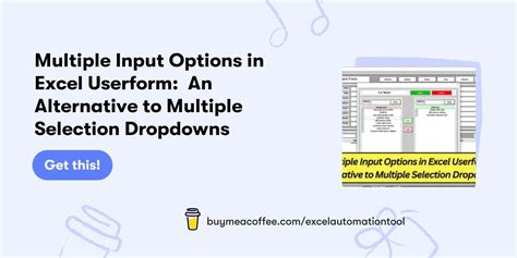 Multiple Input Options In Excel Userform An Alternative To Multiple
