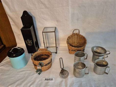 Small Glass And Brass Display Case Long Match Holder Canister
