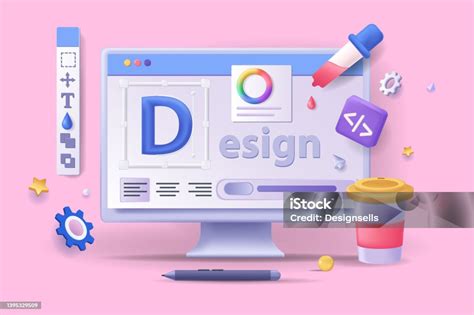 Ui Ux 디자인 컨셉 3d 일러스트 3차원 형태에 대한 스톡 벡터 아트 및 기타 이미지 3차원 형태 가상현실 그래픽 사용자 인터페이스 Istock