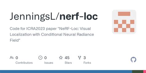 Github Jenningslnerf Loc Code For Icra2023 Paper Nerf Loc Visual