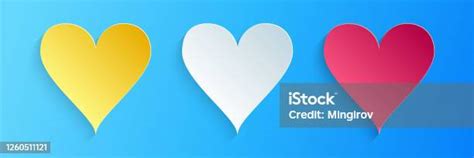 파란색 배경에 격리된 하트 아이콘을 잘라낸 용지 사랑의 상징 발렌타인 데이 기호 종이 아트 스타일 벡터 개념에 대한 스톡 벡터 아트 및 기타 이미지 Istock