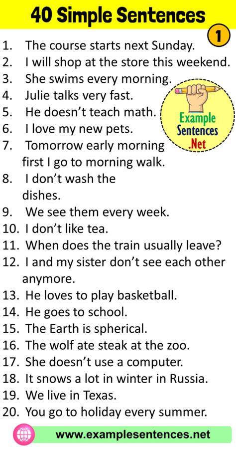 40 Simple Sentences Examples 40 Example Of Simple Sentence Example Sentences