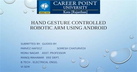 Pptx Hand Gesture Controlled Robotic Arm Android Arduino