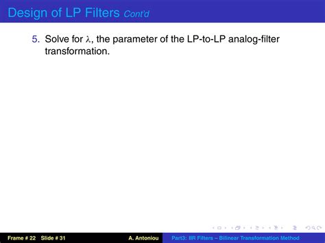 Warping Concept Iir Filters Bilinear Transformation Method Pdf