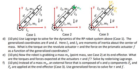 Solved D 10 Pts Use Lagrange To Solve For The Dynamics Of