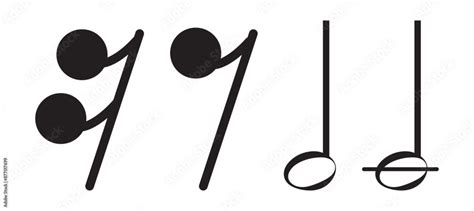 Music Notes Icon Set Music Note Symbol Song Melody Or Tune Flat Vector Icon Black Musical