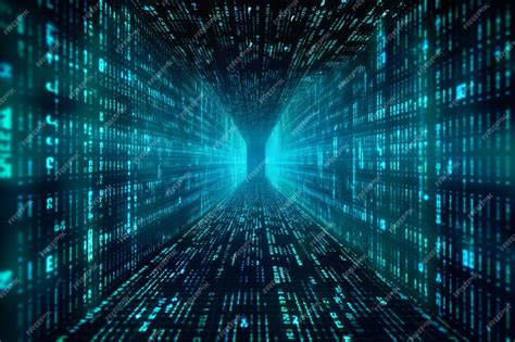 Premium Ai Image Digital Binary Data Streaming Code Matrix Background