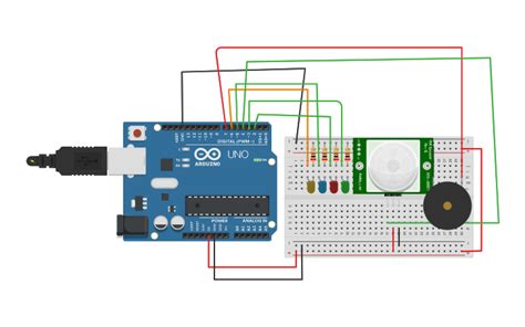 Circuit Design Reto Alarma Con Sensor Rip Tinkercad