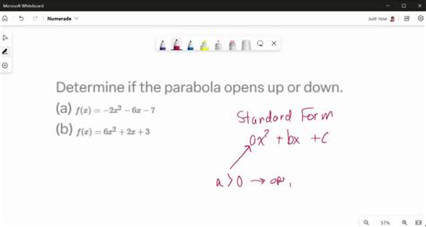 Determine If The Parabola Opens Up Or Down A F X 2 X 2 6 X 7 B F X 6 X 2 2 X 3 Numerade