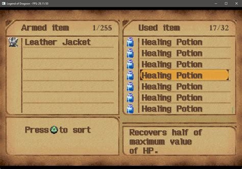 List Menu Doesnt Show All Armed Items · Issue 366 · Legend Of