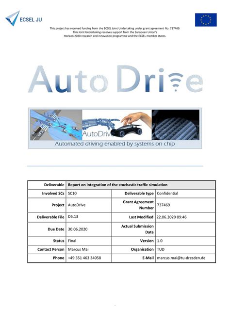 pdf report on integration of the stochastic traffic simulation