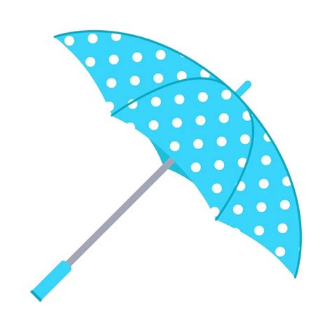 파란 우산 평면 디자인 흰색 배경에 고립 된 아이콘 프리미엄 벡터