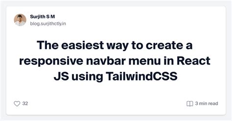 The Easiest Way To Create A Responsive Navbar Menu In React Js Using Tailwindcss