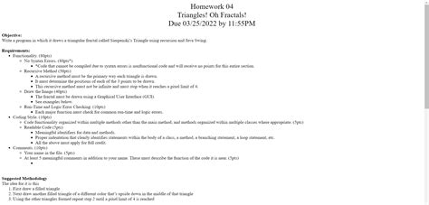 Solved Homework 04 Triangles Oh Fractals Due 03252022 By