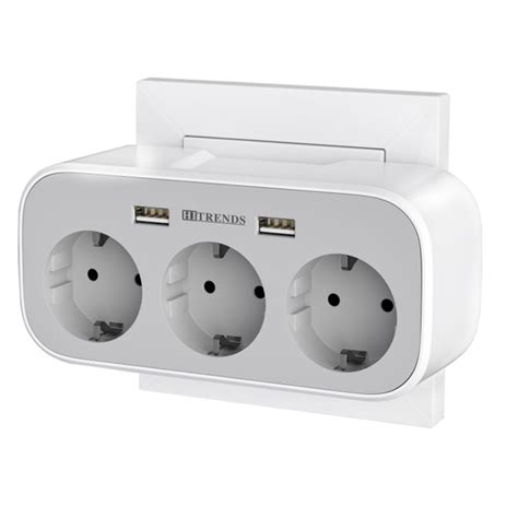 Hitrends Сетевой фильтр Eu 3 розетки 2 Usb 250v 16a 4000w защита от