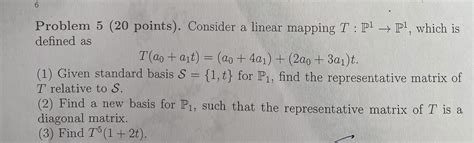 Solved Problem 5 20 Points Consider A Linear Mapping