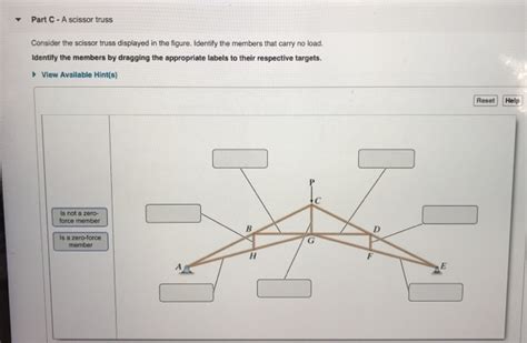 Solved Part C A Scissor Truss Consider The Scissor Truss
