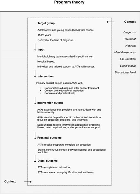 Program Theory For The Intervention Social Reintegration Of Aya Cancer Download Scientific