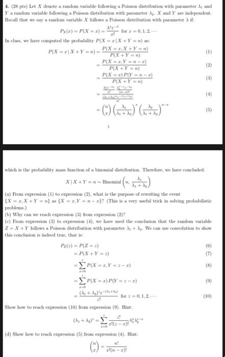 Let X Be A Poisson Random Variable With Parameter