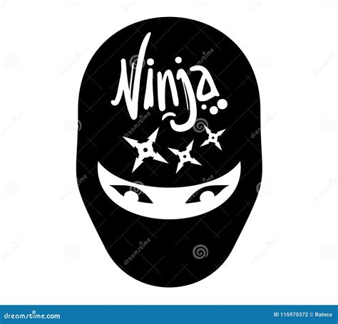 Ninja Symbol Design Stock Vector Illustration Of Black 115970372