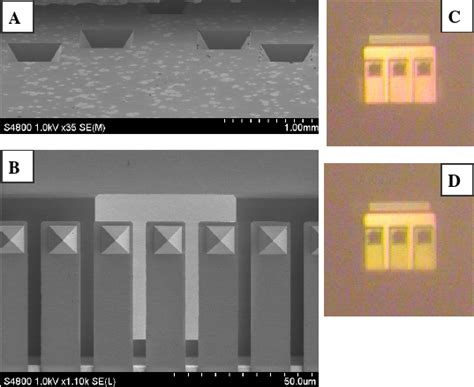 a sem top angled view of the etched viewports depicted in fig 5 b