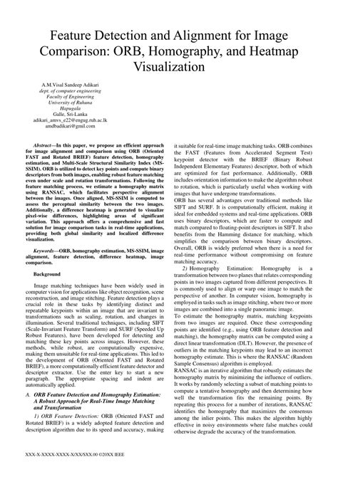 Pdf Feature Detection And Alignment For Image Comparison Orb