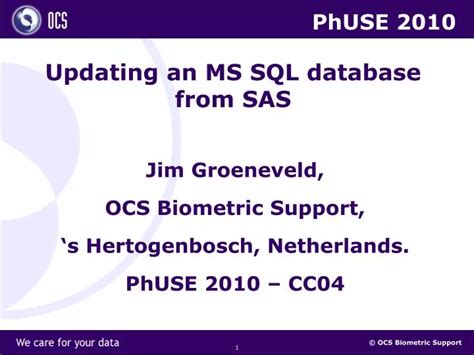 Ppt Updating An Ms Sql Database From Sas Powerpoint Presentation Free Download Id3207959