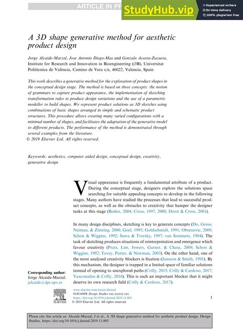 A 3d Shape Generative Method For Aesthetic Product Design Pdf