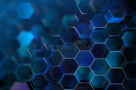 Abstract Digital Hexagonal Molecular Structure Stock Illustration