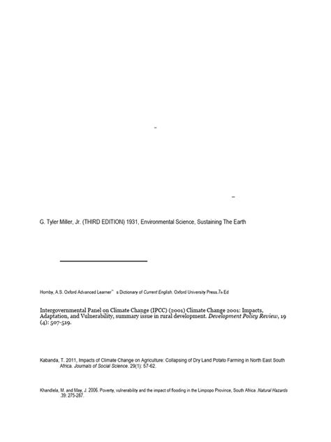 Ggh3708 Incorrect Reference List Pdf South Africa Earth Sciences