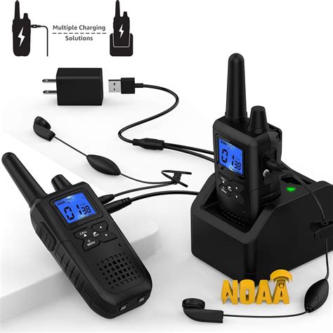 Rechargeable Long Range Walkie Talkies For Adults With Earpiece 2 Way