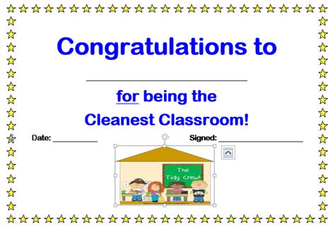 Cleanest Classroom Certificate St Josephs Wetherby