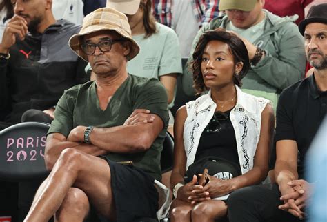 Photo Yannick Noah Et Sa Compagne Malika Les Célébrités En Tribunes