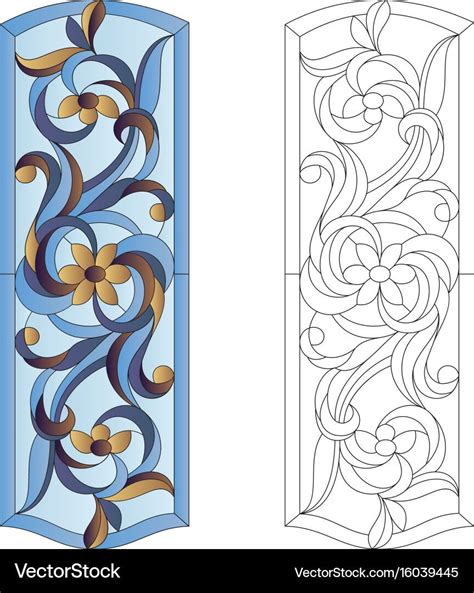 Stained Glass Window Pattern Royalty Free Vector Vectorstock In