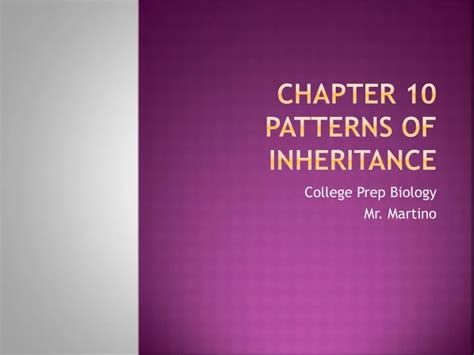 ppt chapter 10 patterns of inheritance powerpoint presentation free