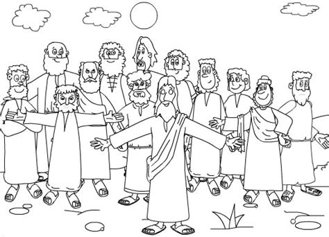 Desenho De Jesus E Discípulos Para Colorir Tudodesenhos
