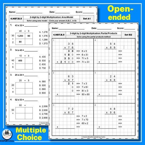 Multi Digit Multiplication Worksheets Mega Bundle Expertuition Worksheets Library