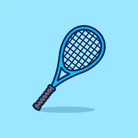 Tennis Racket Illustration In Cartoon Style On Isolated Background