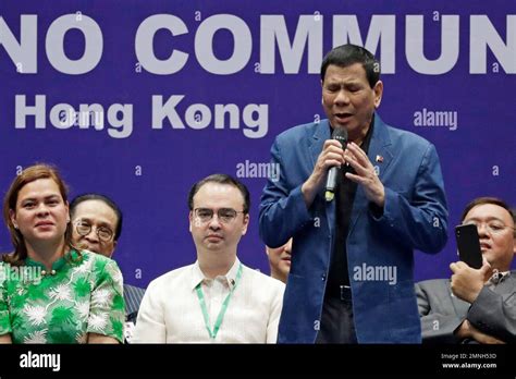Philippine President Rodrigo Duterte Sings As He Attend A Meeting With