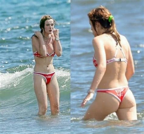 Bella Thorne Suffers A Bikini Wardrobe Malfunction In The Surf During