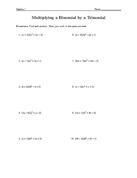 Algebra 1 Multiplying A Binomial And A Trinomial By Kstevmath Tpt