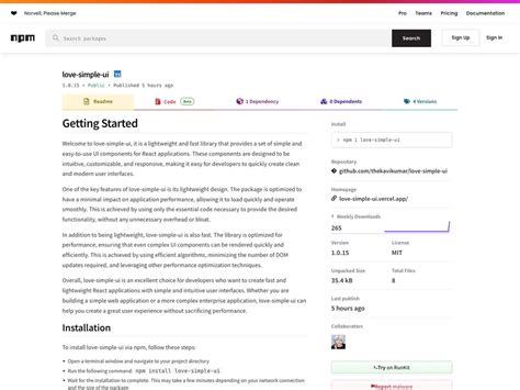 Love Simple Ui By Thekavikumar A React Template Built At Lightspeed